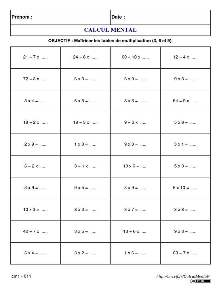 Calcul Mental | PDF