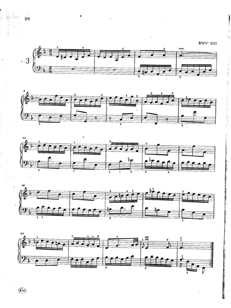 Bach Preludio Nº 3 (Pequeños Preludios) | PDF