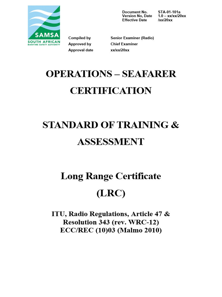 Long Range Certificate Training Standards | PDF | Telecommunications ...