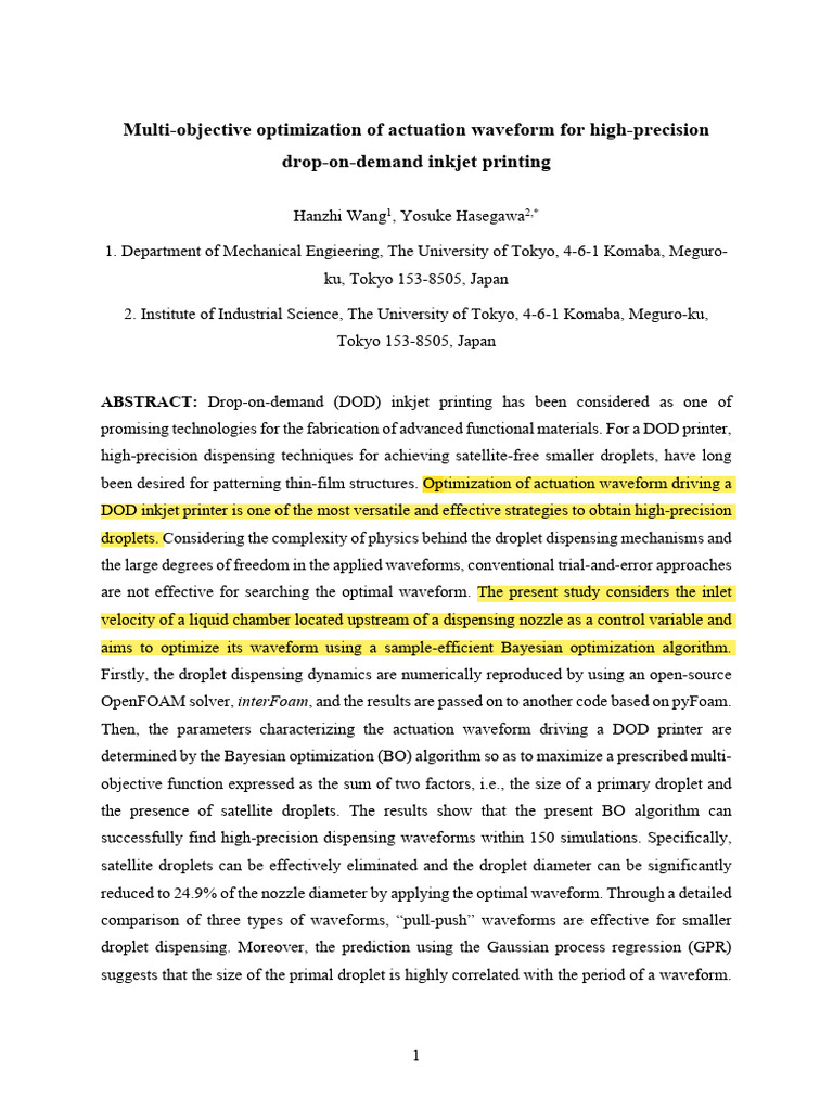 10 - Multi-Objective Optimization of Actuation Waveform For High ...