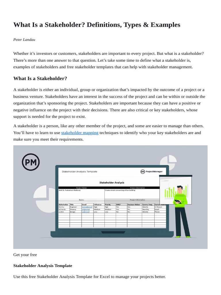What Is a Stakeholder Definitions, Types & Examples - ProjectManager ...