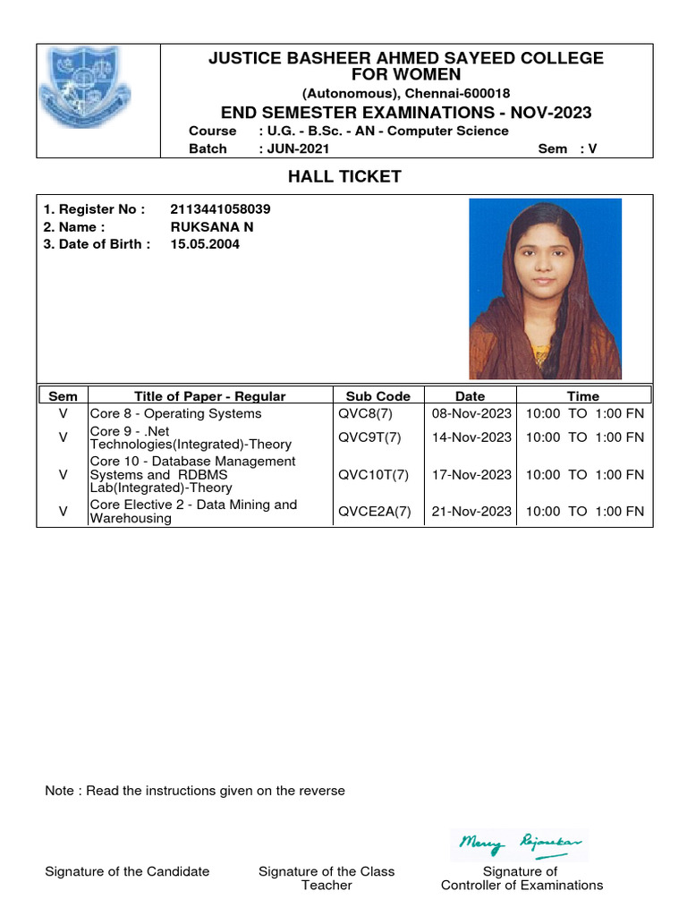 HallTicket Reports | PDF | Computing