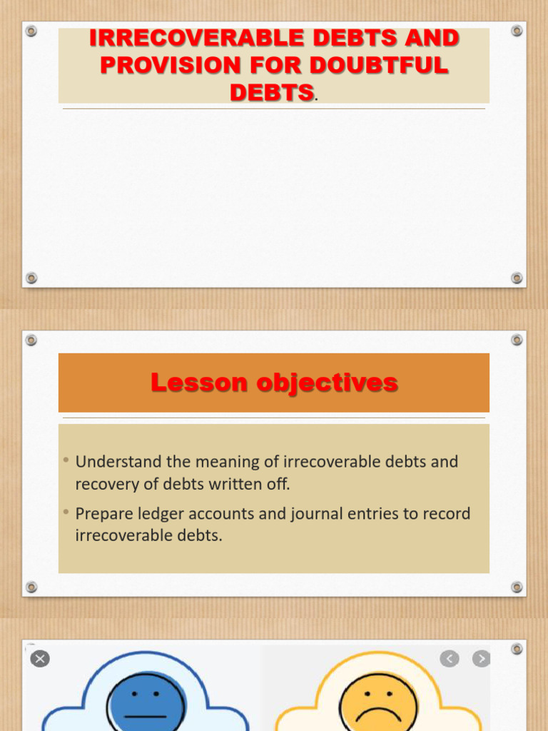 Irrecoverable Debts: Definition & Accounting | PDF | Debits And Credits ...