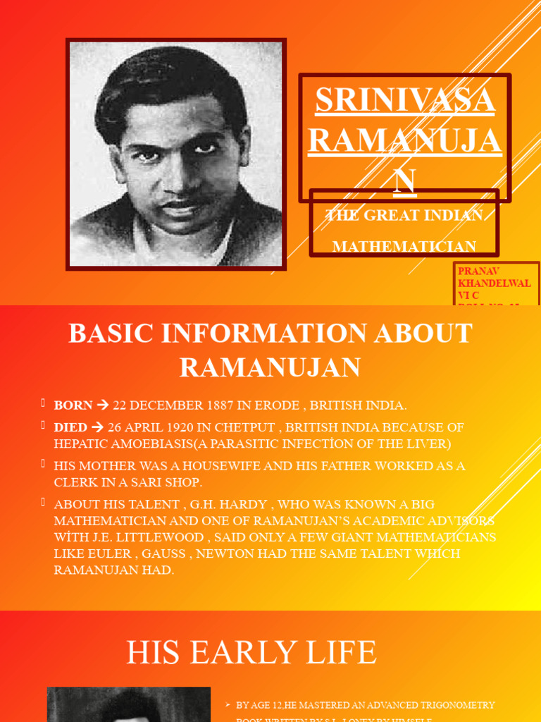 On Srinivasa Ramanujan | PDF