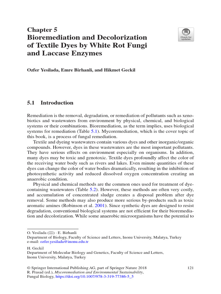 Bioremediation of Textile Dyes by Fungi | PDF | Fungus | Dye