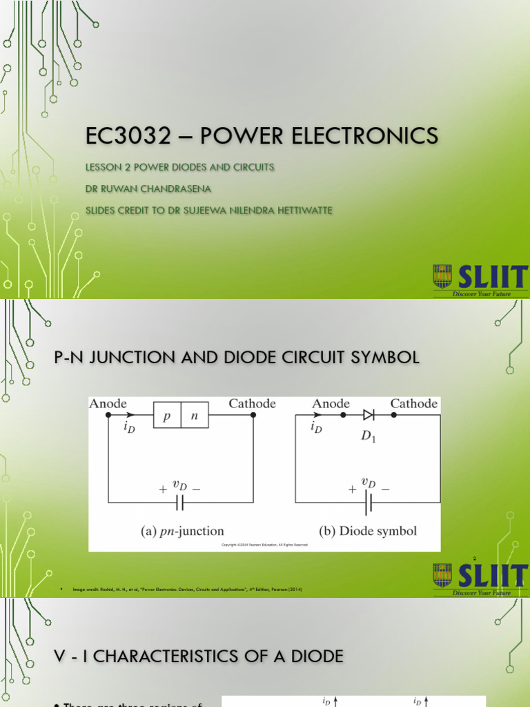 EC3303 Power Electronics Lecture 2 | PDF | Diode | P–N Junction