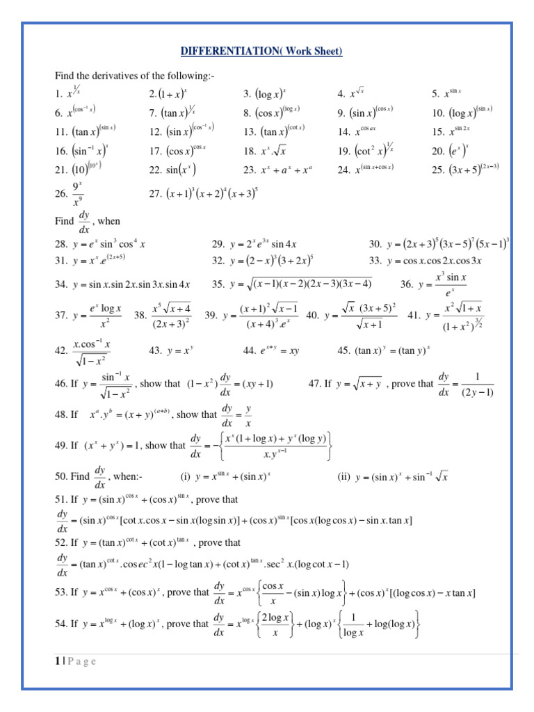 Differentiation 1 | PDF | Mathematical Analysis | Calculus Differentiation 1 | PDF | Mathematical Analysis | Calculus