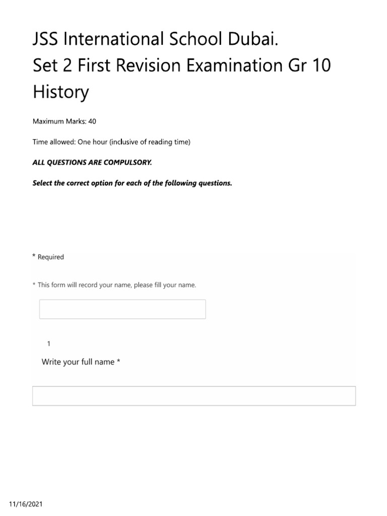 Mock 2 GR 10 History | PDF