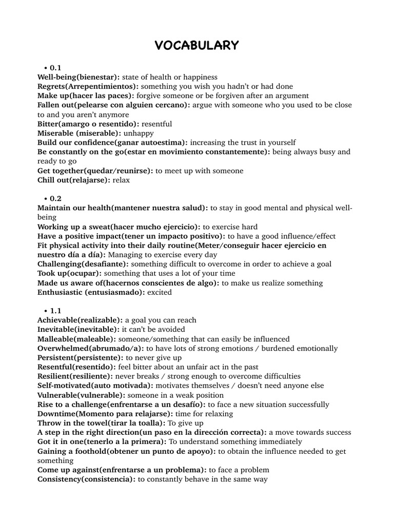 Vocabulary 1st Term | PDF | Cognitive Psychology | Behavior Modification