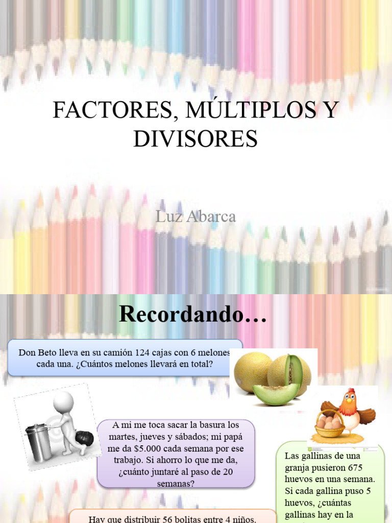 Factores, Múltiplos y Divisores | PDF