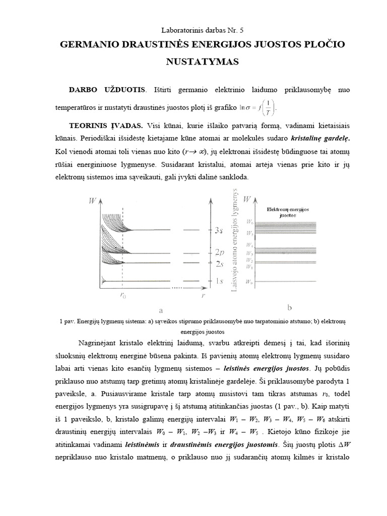 Germanio Draustines Energijos Juostos Plocio Nustatymas. | PDF