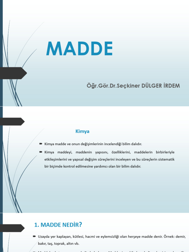 Egeders Madde 1. Hafta | PDF