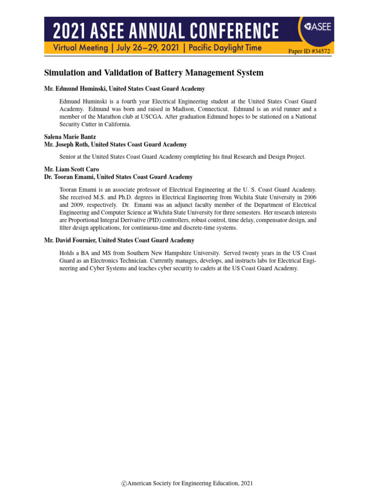 Simulation and Validation of Battery Management System | PDF ...