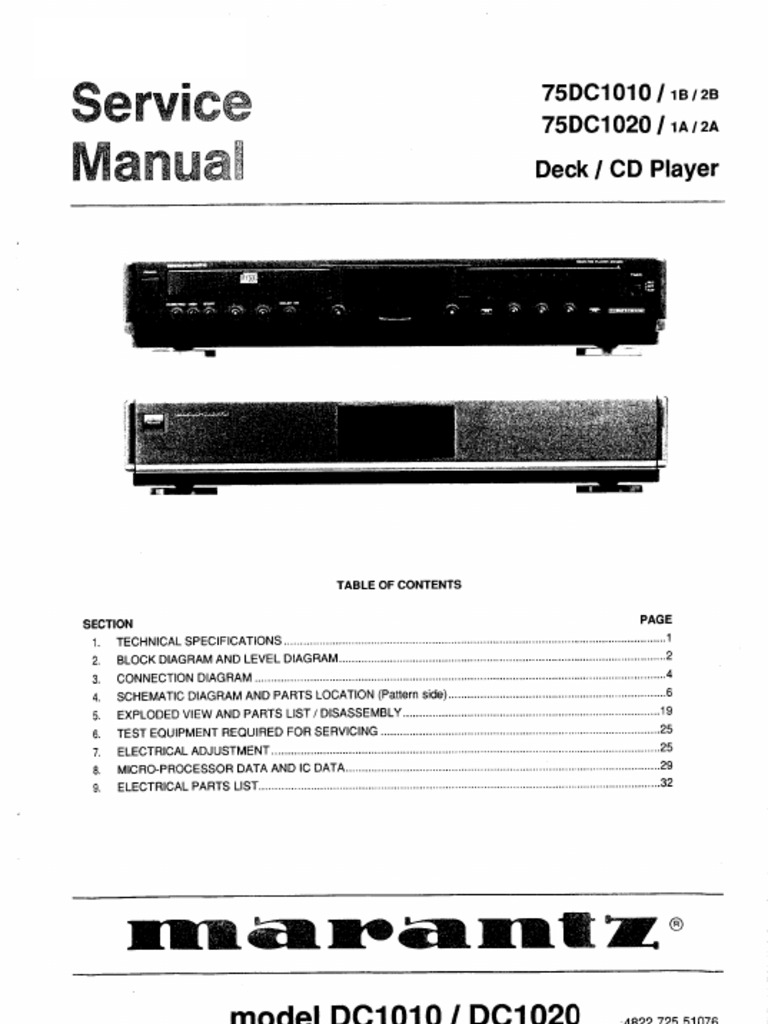 Marantz DC-1020 Service Manual | PDF
