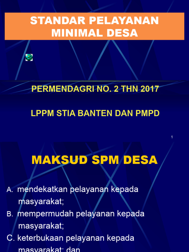 Standar Pelayanan Minimal Desa | PDF | Pengelolaan Keuangan & Uang