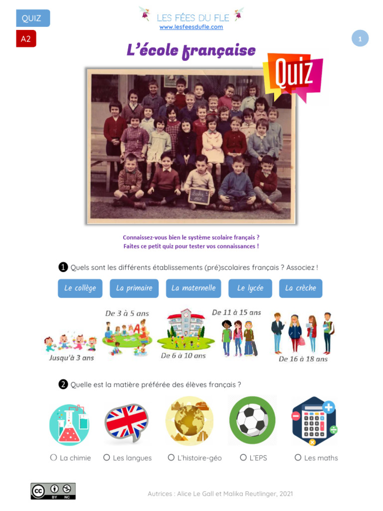 Quiz sur le système scolaire français | PDF