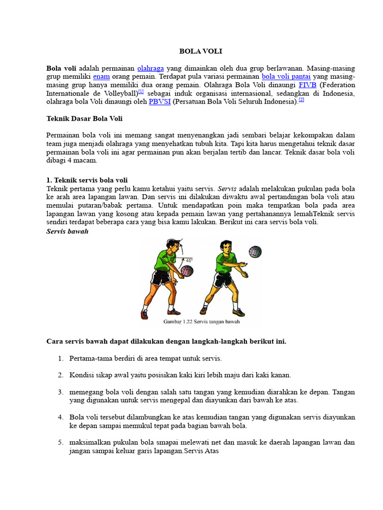 Teknik Dasar dan Aturan Bola Voli | PDF
