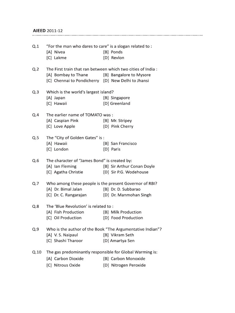 Aieed Gat Sample Paper | PDF