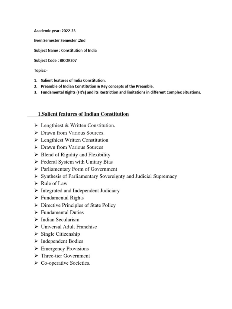 MODULE 2 Indian Constitution | PDF | Constitution | Rule Of Law