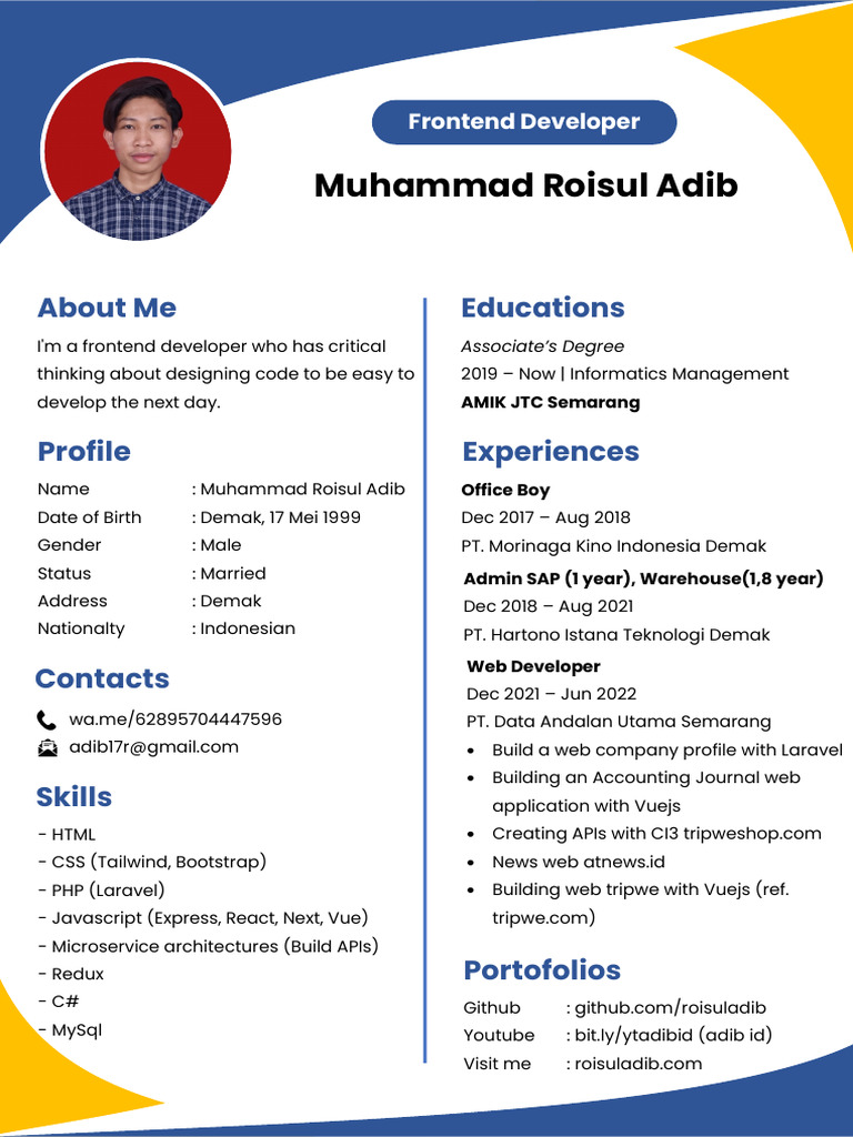 CV Masadib | PDF | Computers | Technology & Engineering