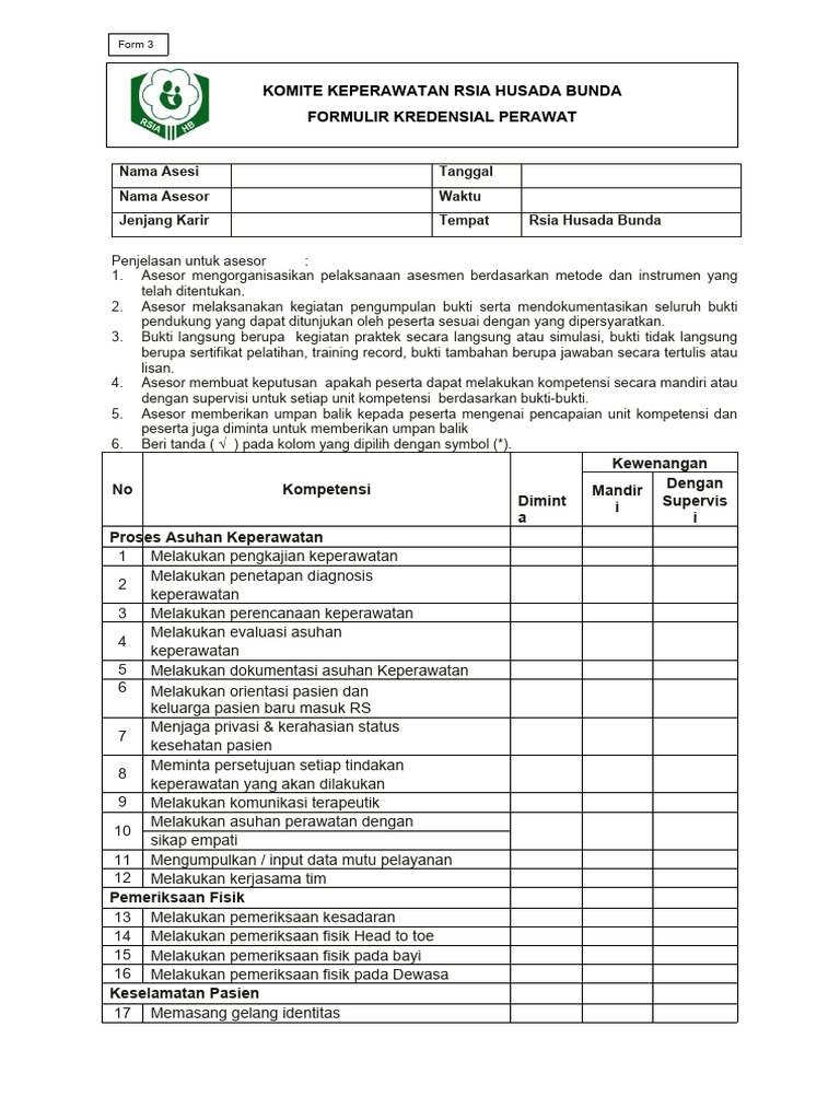 Form Kredensial 3 PK 1 | PDF