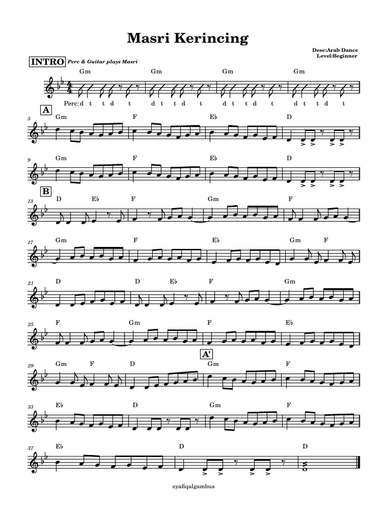 Masri Kerincing (Leadsheet) | PDF
