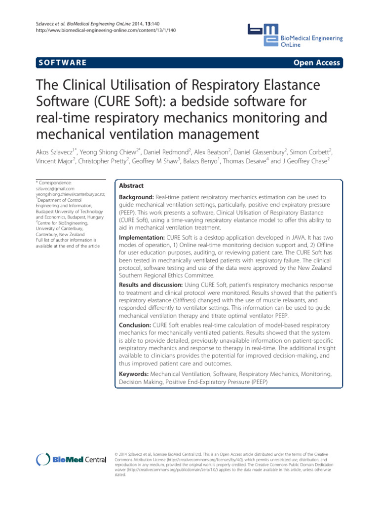 CURE Software Published | PDF | Respiratory System | Breathing