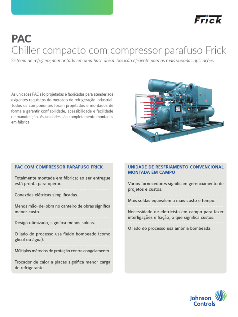Chiller Compacto PAC com Compressor Parafuso | PDF | Refrigeração ...