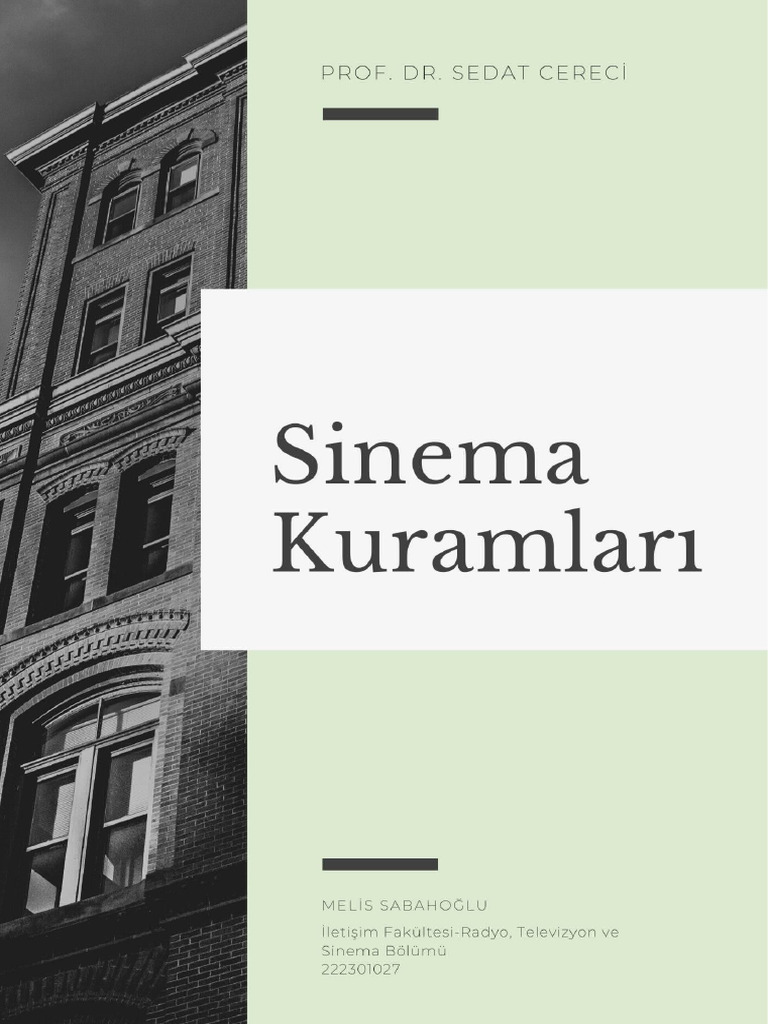 Melis Sabahoğlu-Sinema Kuramları | PDF