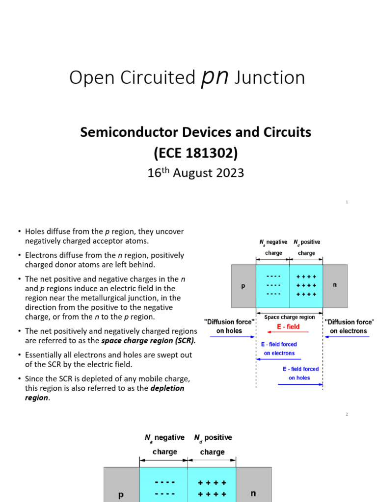 Open Circuited PN Junction Analysis | PDF | P–N Junction | Physics