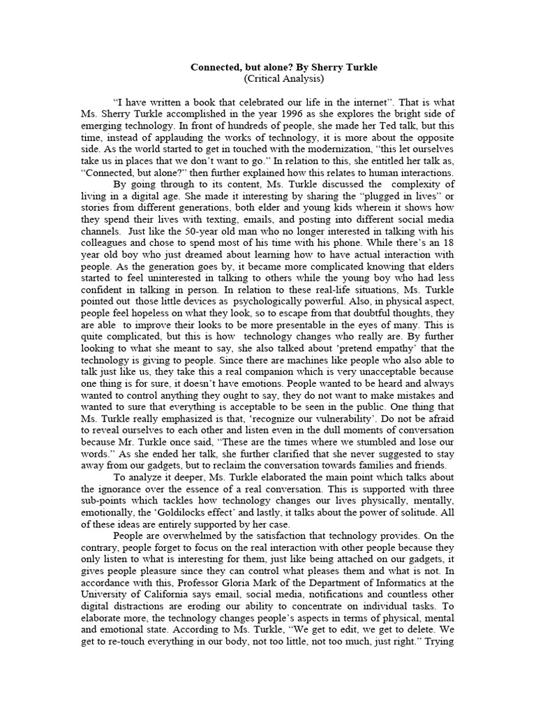 Connected But Alone | PDF | Social Media | Popular Culture & Media Studies