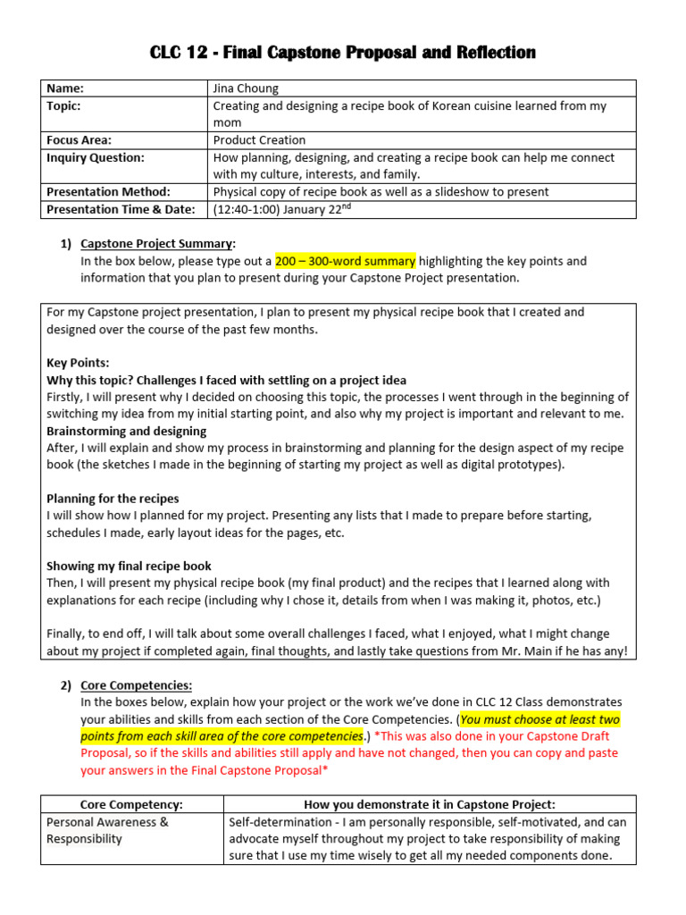 Korean Recipe Book Capstone | PDF | Career & Growth