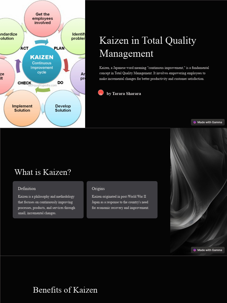 Kaizen in Total Quality Management | PDF | Quality Management | Business