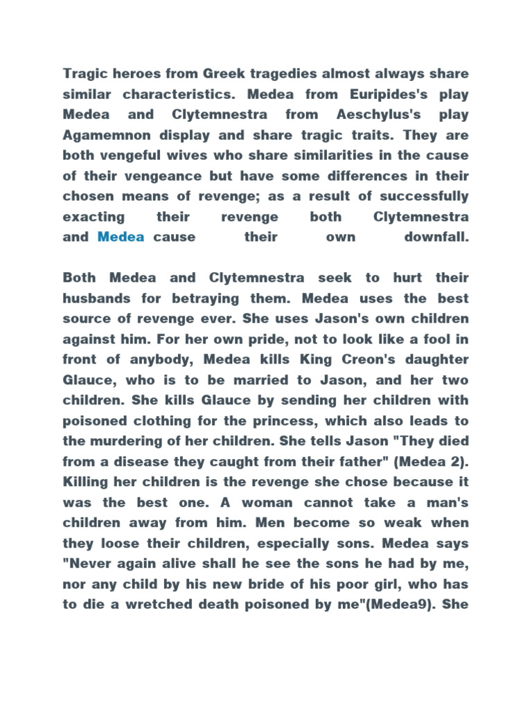 Comparison | PDF | Clytemnestra | Agamemnon