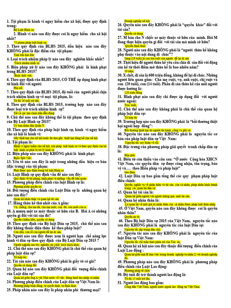 ĐỀ CƯƠNG THI 2 | PDF