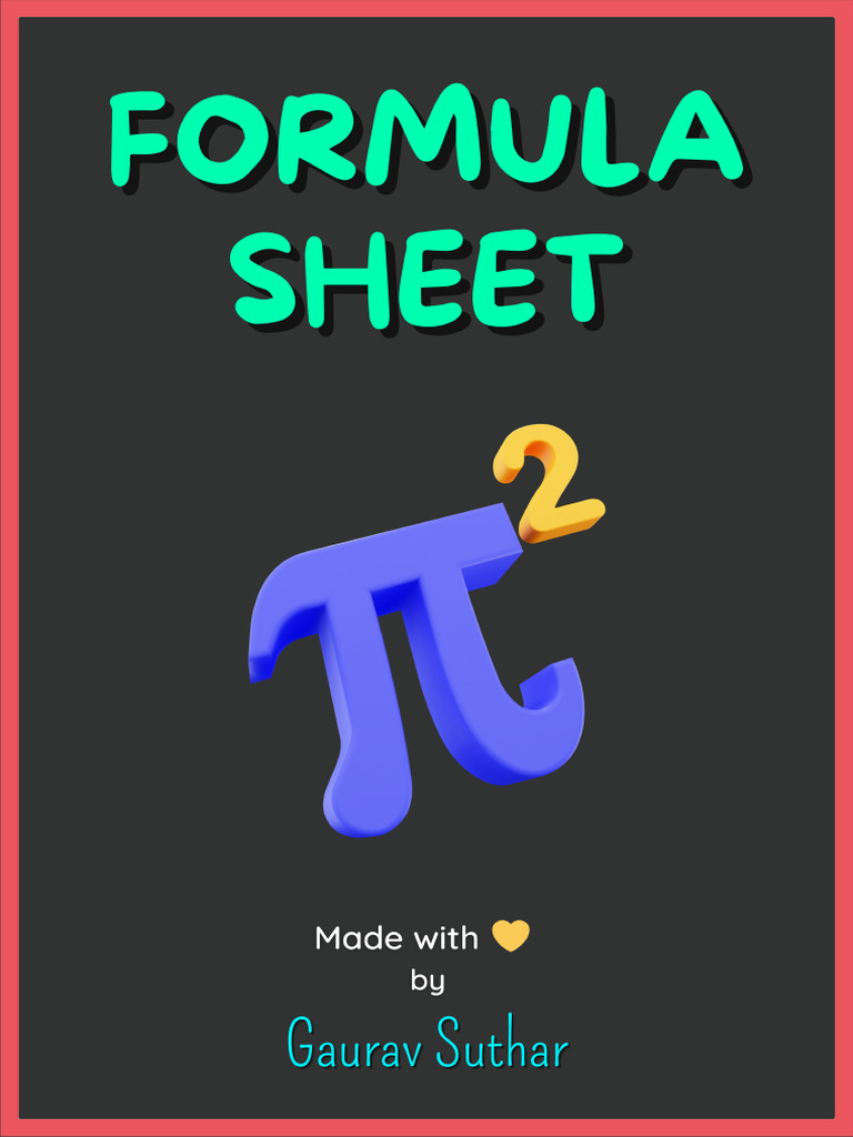 Maths Formula Sheet by Gaurav Suthar | PDF | Quadratic Equation ...