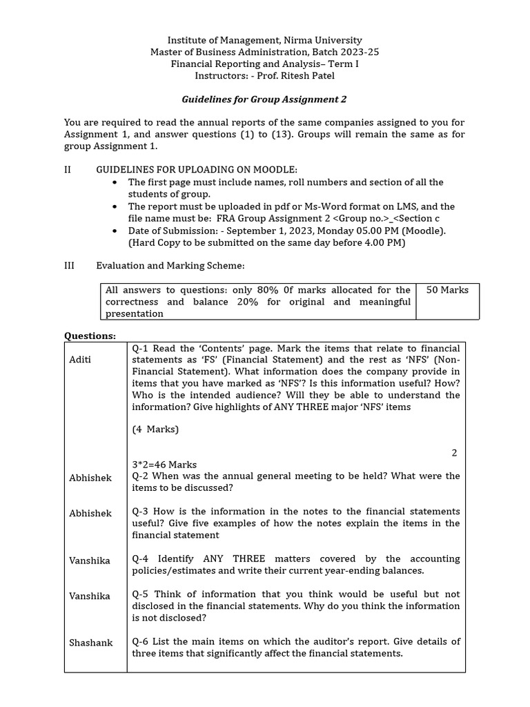 FRA - Group Assignment - 2 - Guidlines - 2023 | PDF | Computing | Software