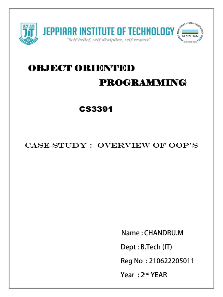 Oops Cs Pdf Object Oriented Programming Method Computer Programming