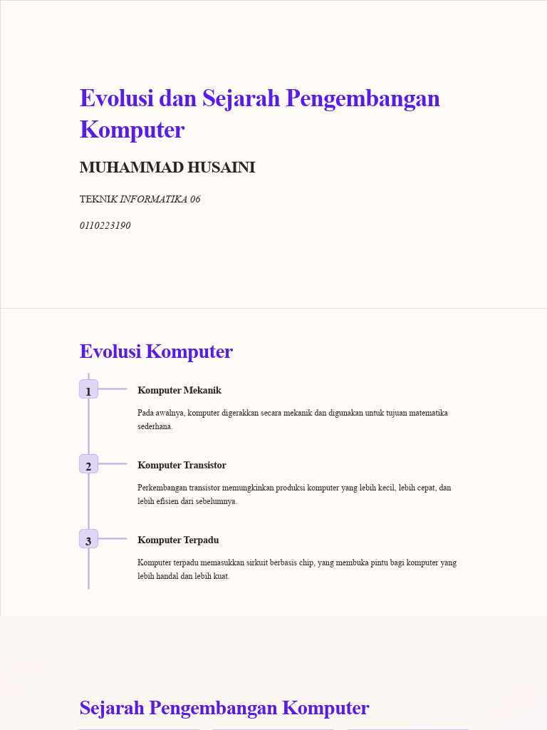 Evolusi Dan Sejarah Pengembangan Komputer | PDF | Seni | Komputer