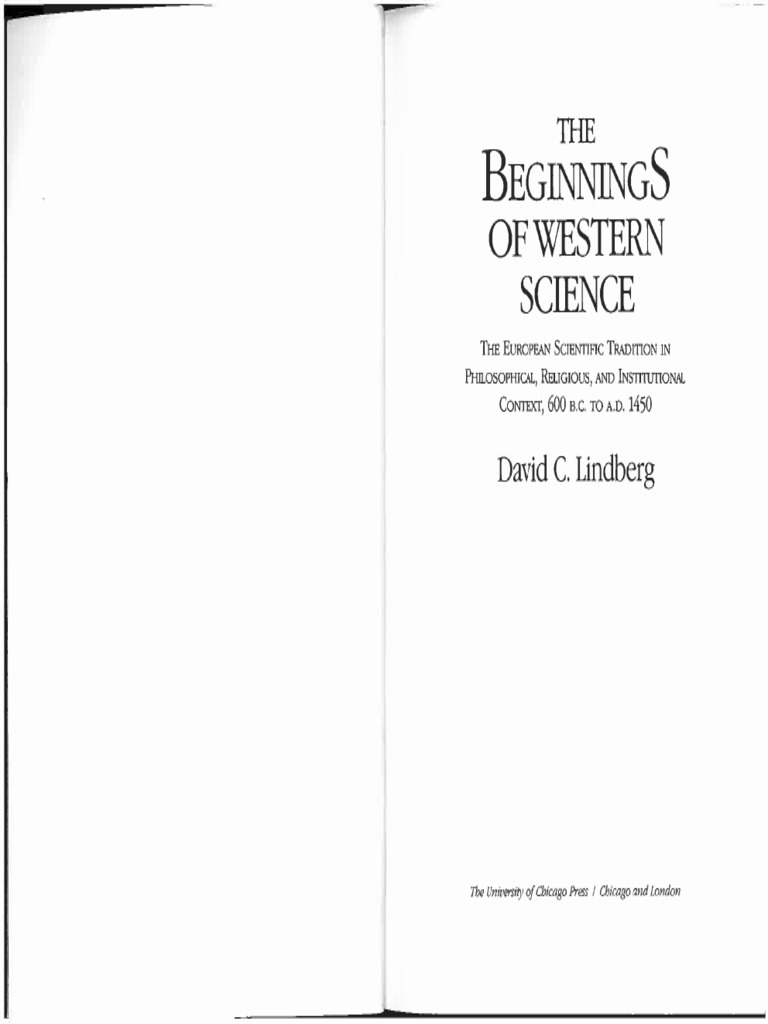 Lindberg David-Beginnings Western Science | PDF