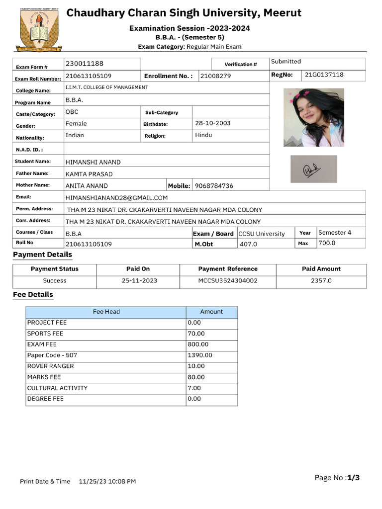Heman's Exam Form | PDF
