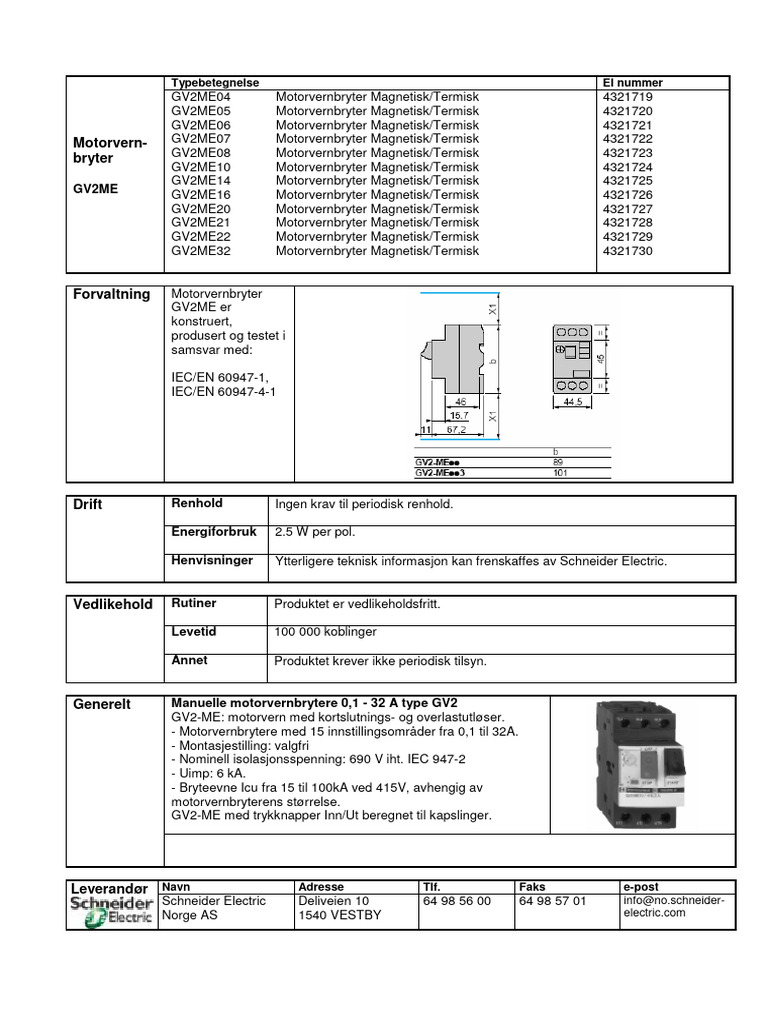 4578.4321724 4321725 Schneider GV2ME | PDF