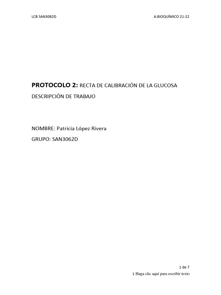 Protocolo 2 Glucosa | PDF | Espectrofotometria | Sangre