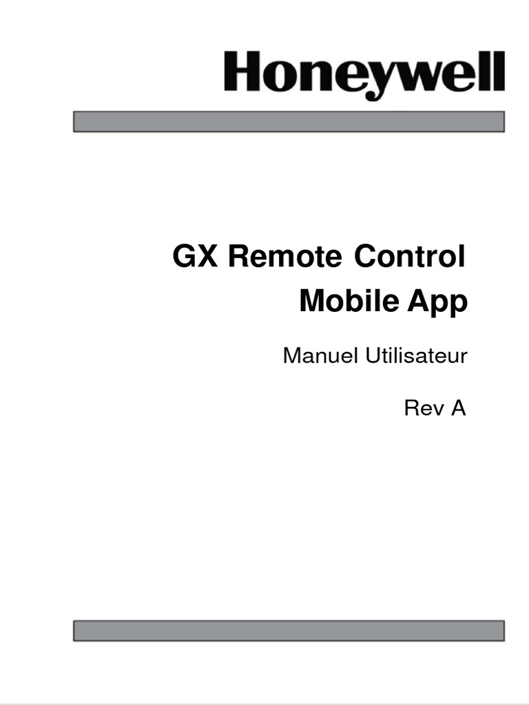 Honeywell GX Remote Control | PDF | iPad | Android (Système d'exploitation)