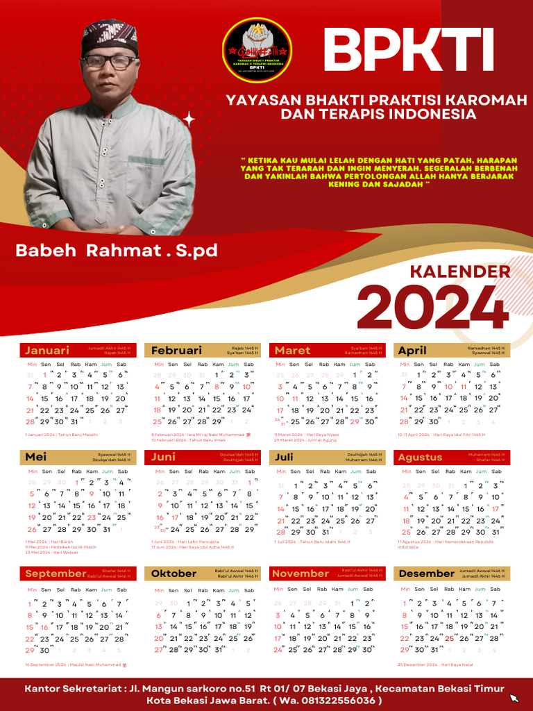 Merah Modern Kalender Dinding 2024 Kampanye Pemilihan Umum - 20231207 ...
