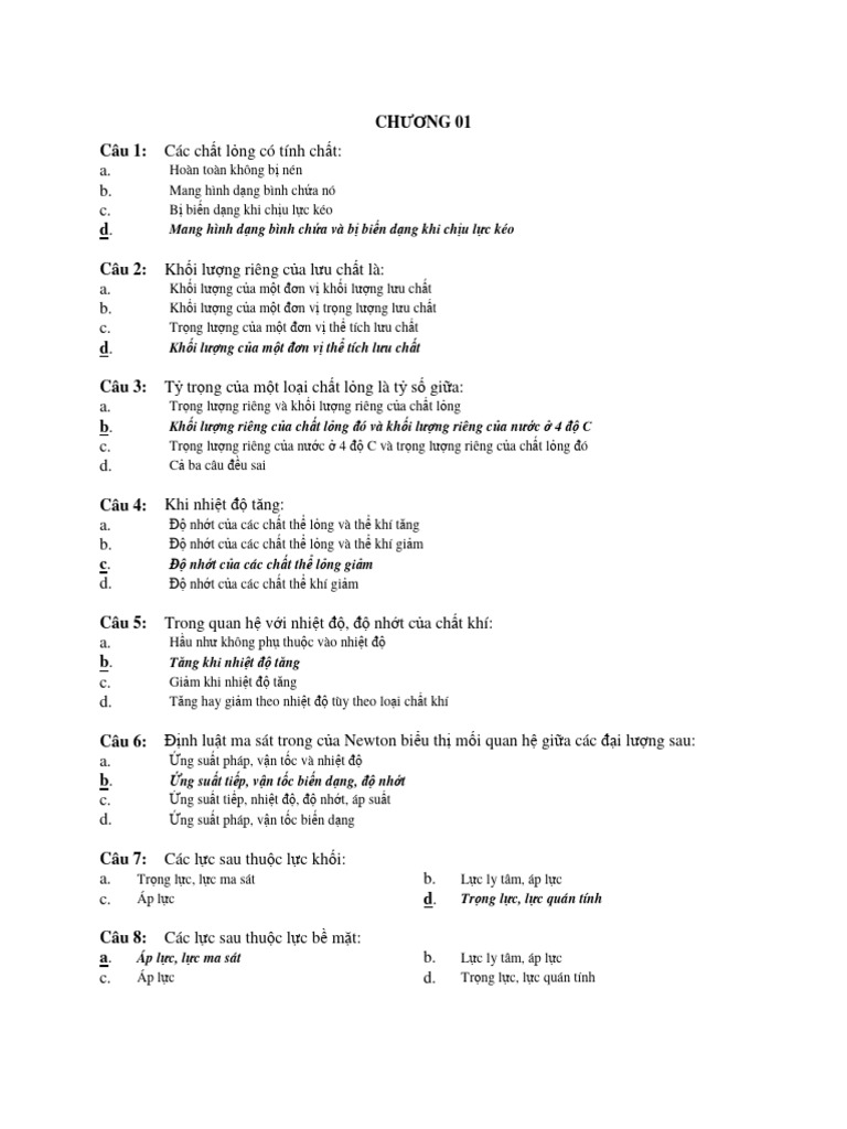 Cau Hoi Trac Nghiem Co Luu Chat 1 | PDF