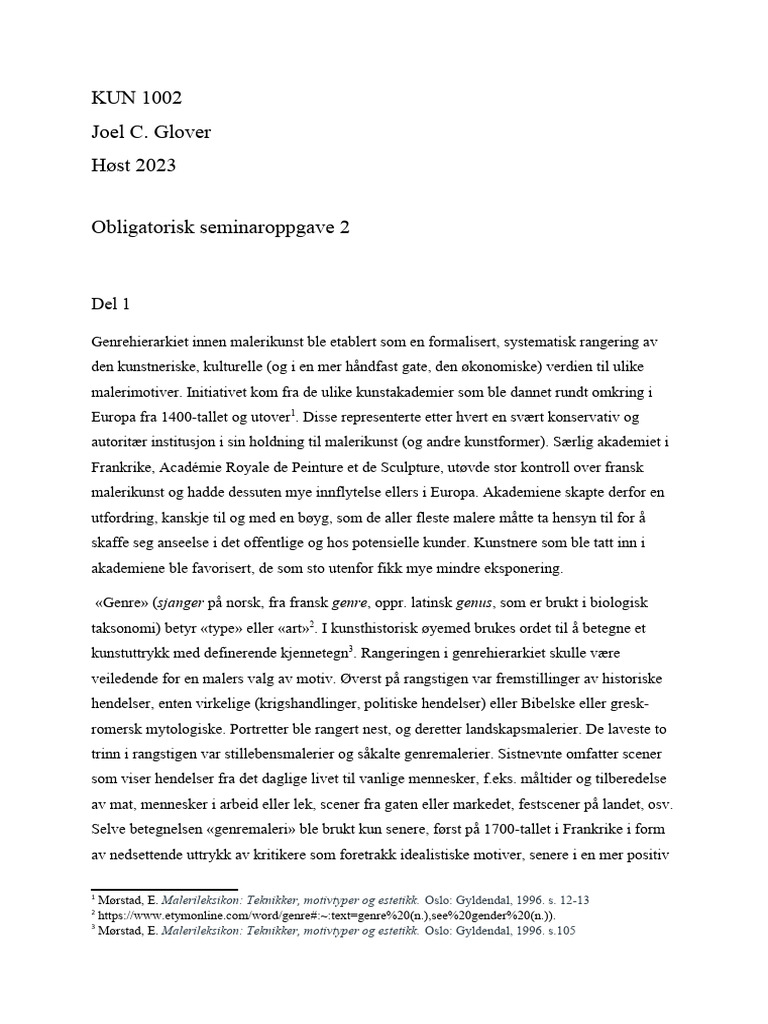 Glover KUN 1002 Obligatorisk Oppgave 2 | PDF