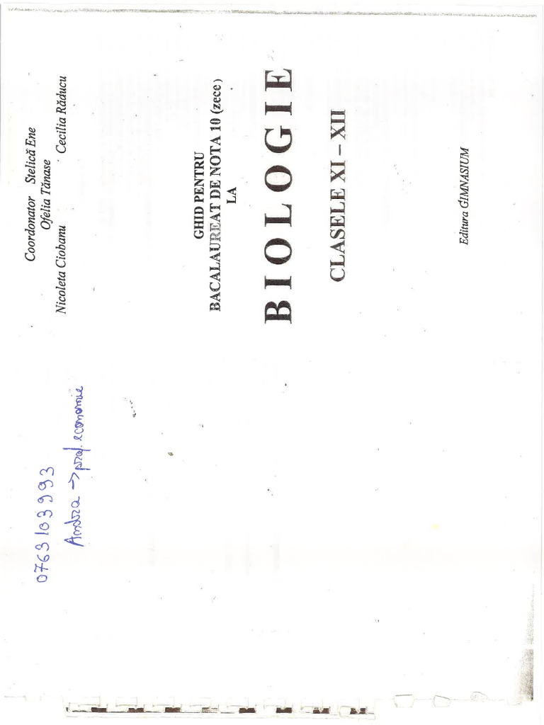 Ghid Biologie - 1 | PDF
