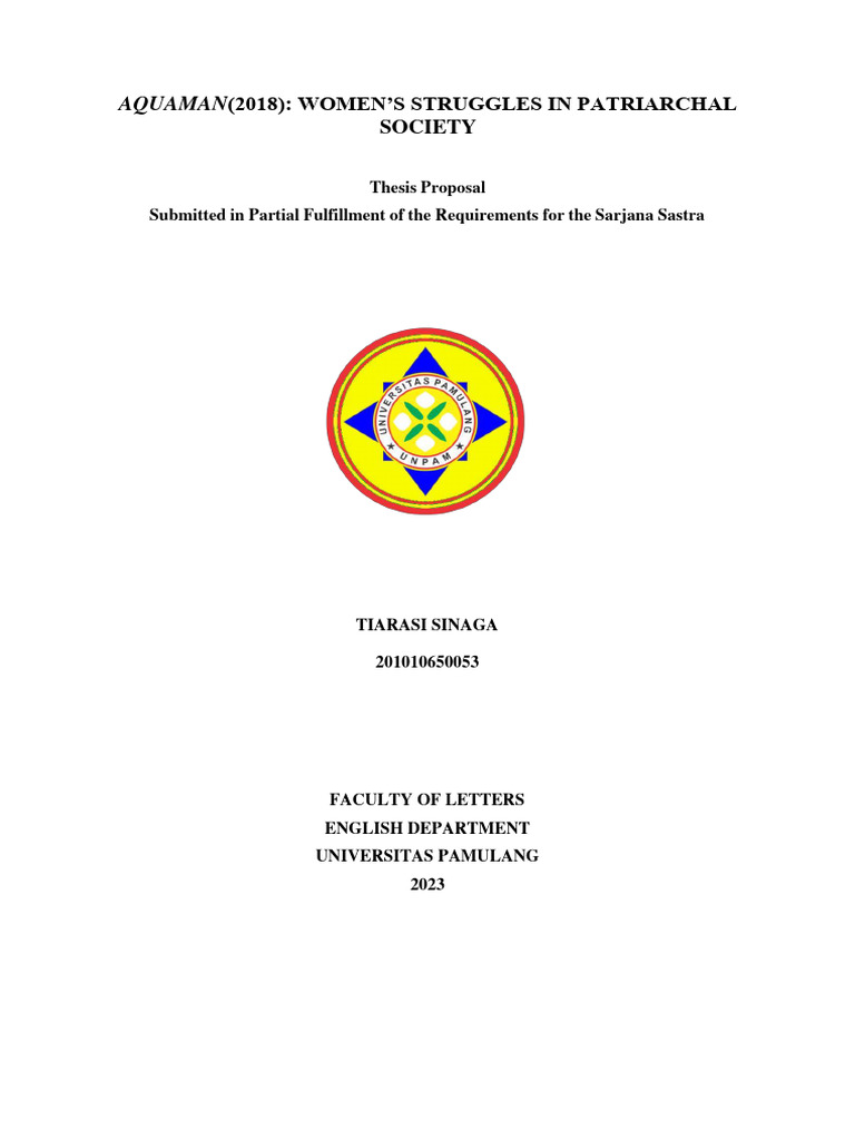 Proposal RML Tiarasi Sinaga 4.edited | PDF | Narration | Feminism