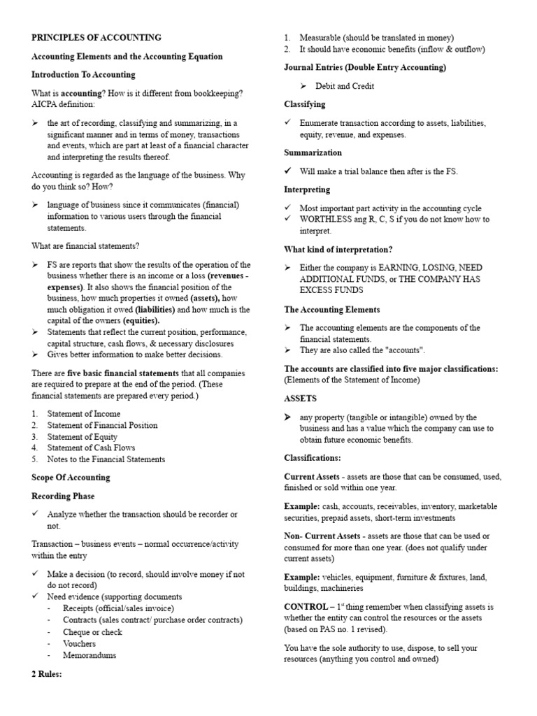 Poa Reviewer | PDF | Debits And Credits | Equity (Finance)
